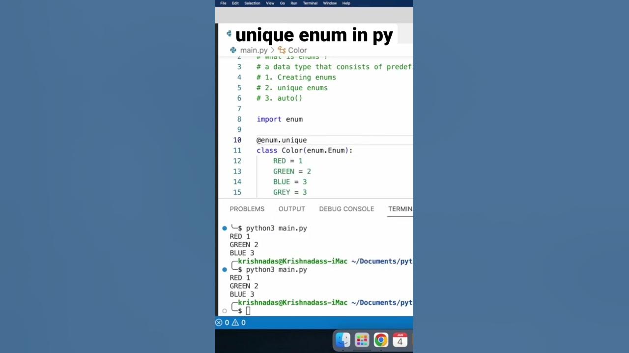 Unique Enum In Python Youtube