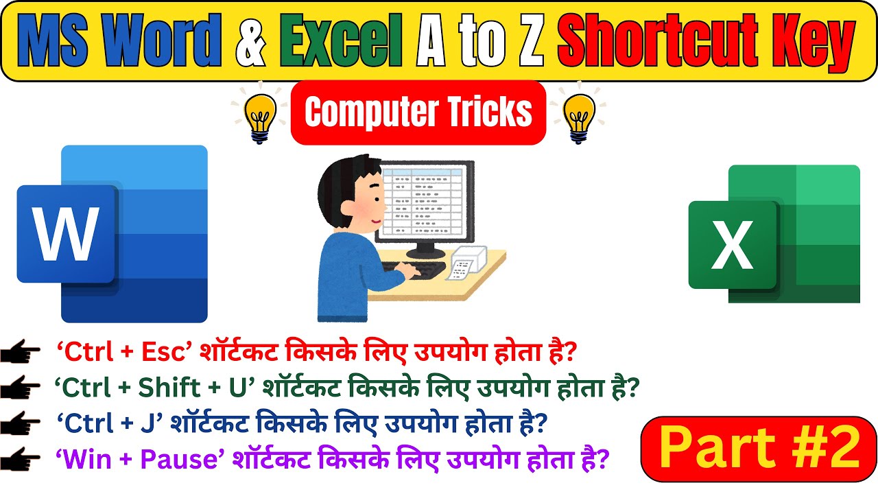 Computer Shortcut Keys all | Key Point Education | MS Word, Excel ...