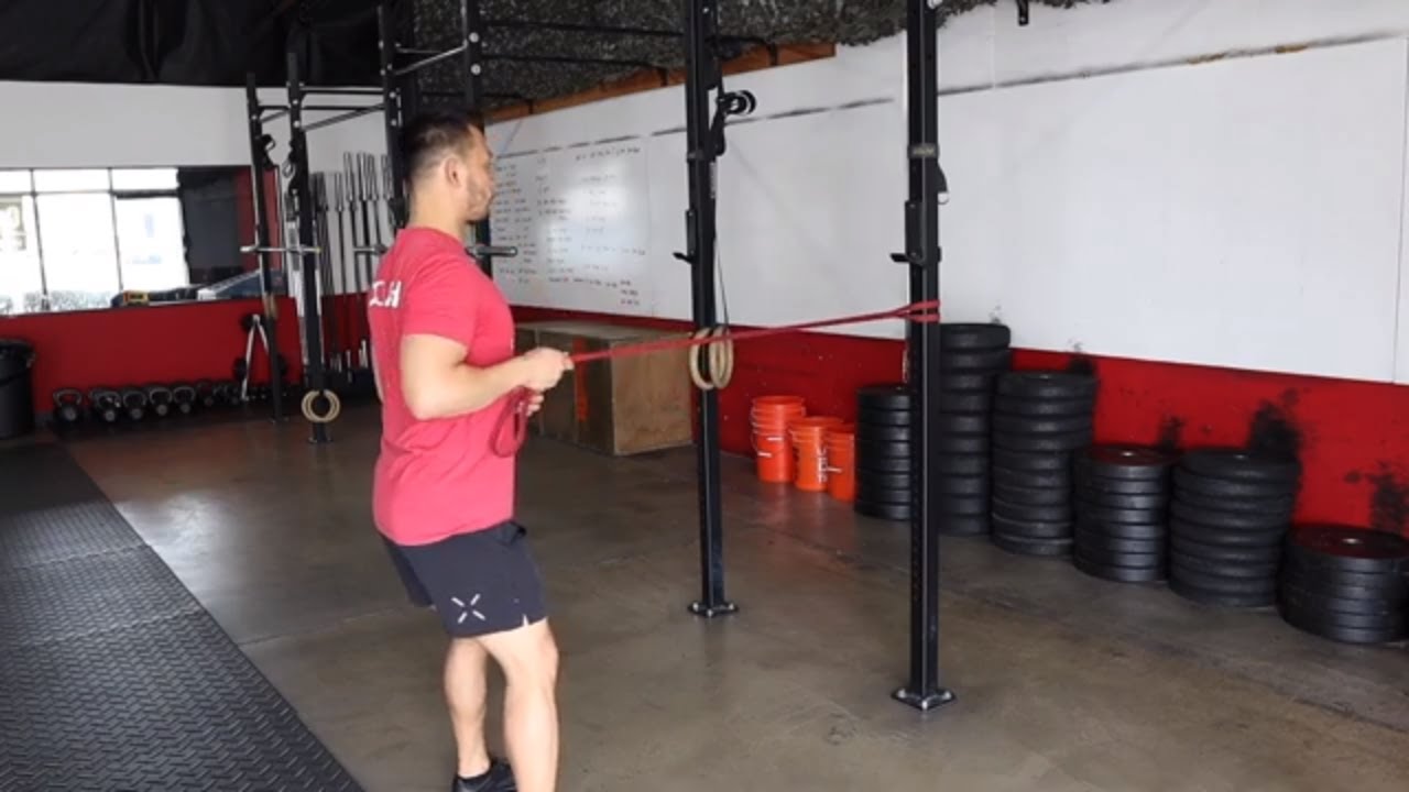 Standing Single Arm Band Row for Beginners - YouTube