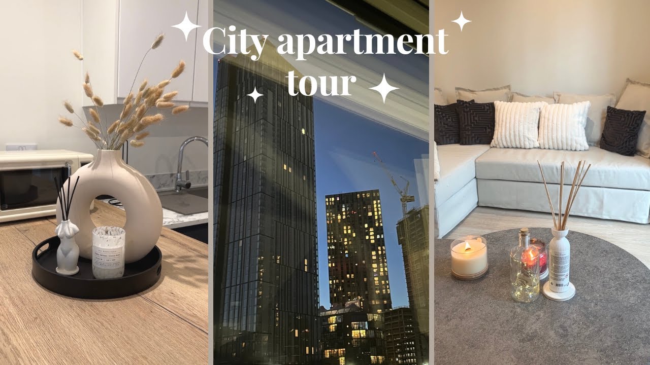CITY APARTMENT TOUR - beige home aesthetic and small apartment ...