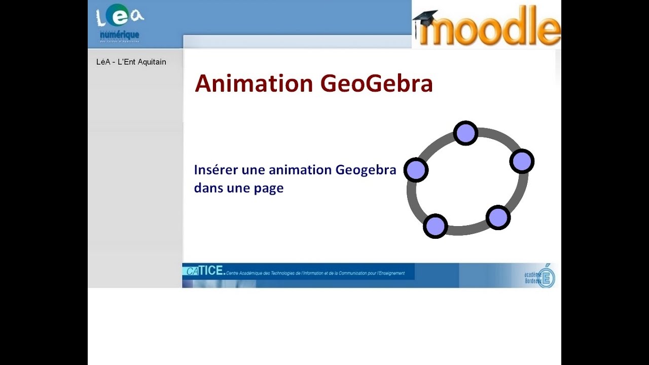 Moodle : Insérer une animation GeoGebra dans une page - YouTube
