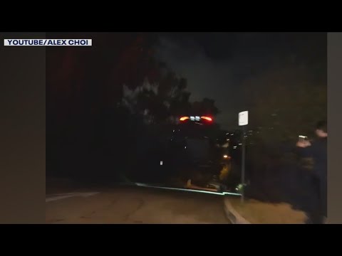 Viral video shows Tesla flying through Echo Park neighborhood