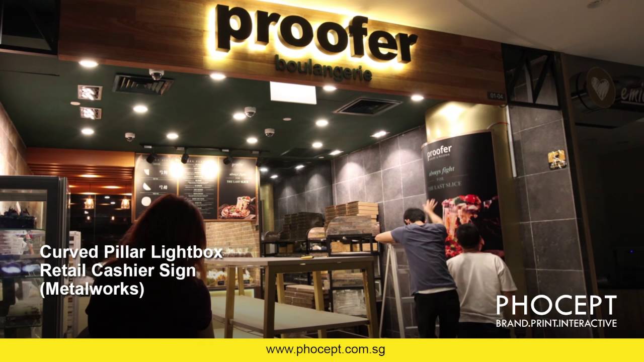 Phocept- Curved LED Lightbox & Retail Cashier Sign - YouTube