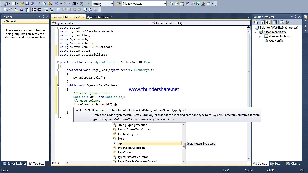 Create Dynamic Table in Asp Dot Net (All Exam Group) - YouTube