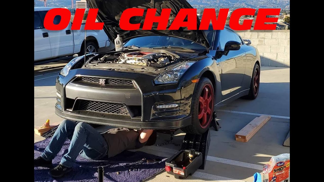 FIRST WORK DONE ON THE R35 NISSAN GT-R: MAINTINANCE OIL CHANGE - YouTube