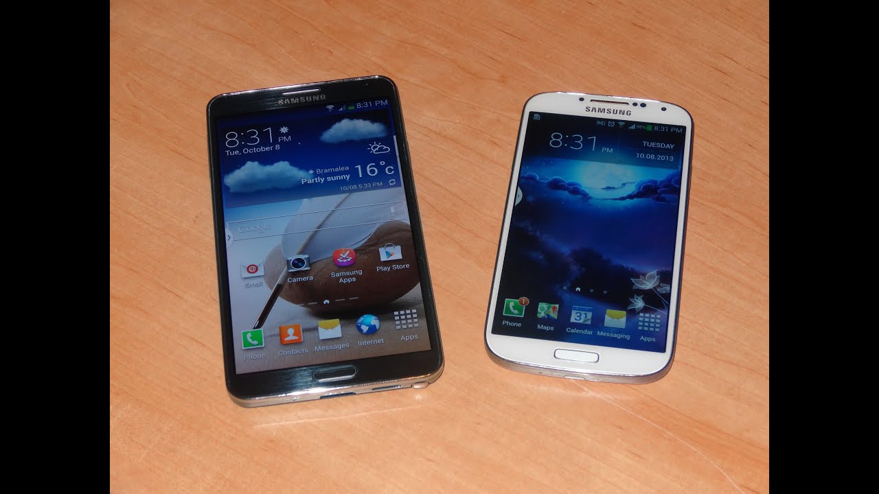 Samsung Galaxy Note 3 vs Samsung Galaxy S4 - YouTube