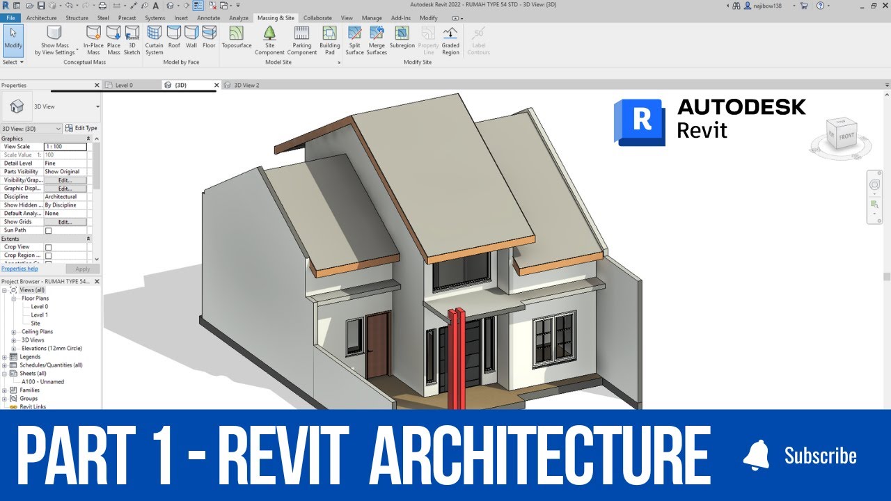 REVIT ARCHITECTURE UNTUK PEMULA - PART 1 - YouTube