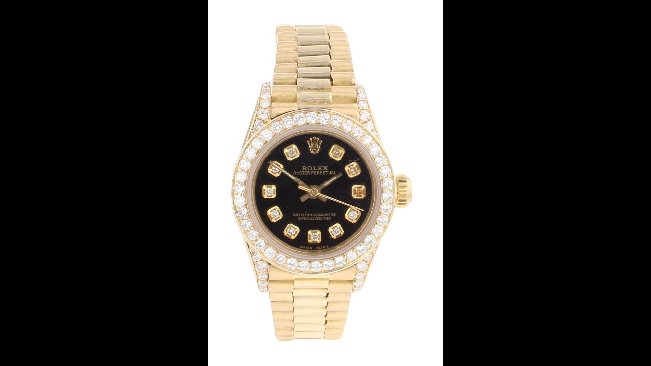 Rolex Custom Oyster Perpetual Pre Owned Watch Ref 76198 - YouTube