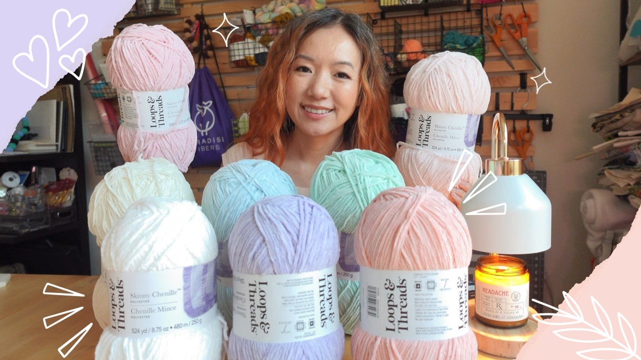 My first time using fluffy yarn 🧶 Loops & Threads Skinny Chenille ...