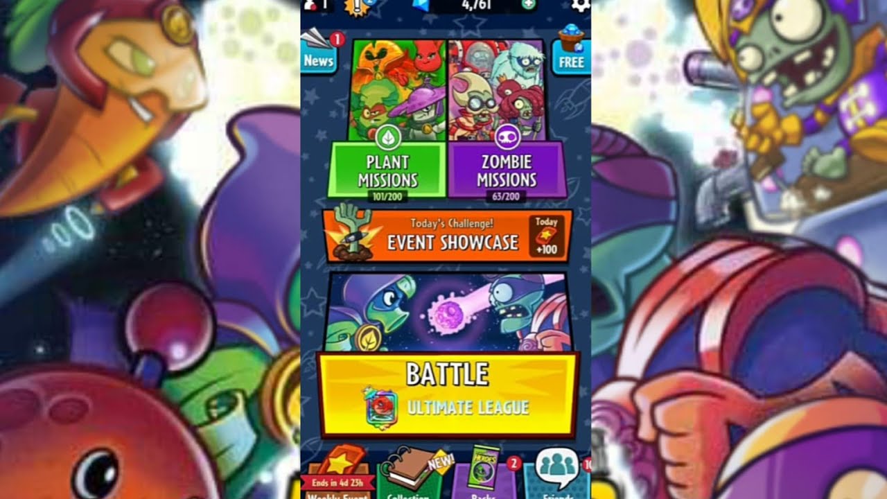 Plants vs. zombies: Heroes - Main Menu of the Galactic Gardens ...