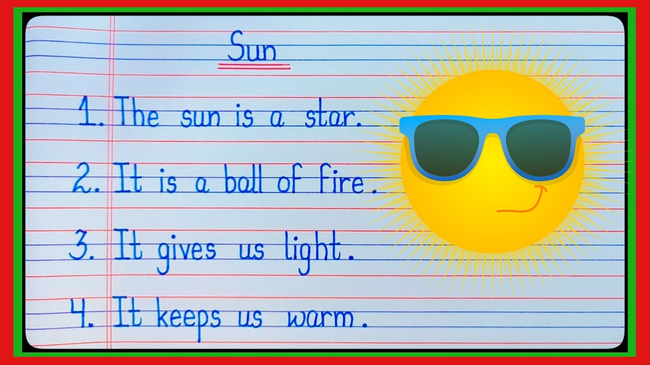 sun | sun essay in English | Sun 10 lines essay | about Sun | 10 lines ...