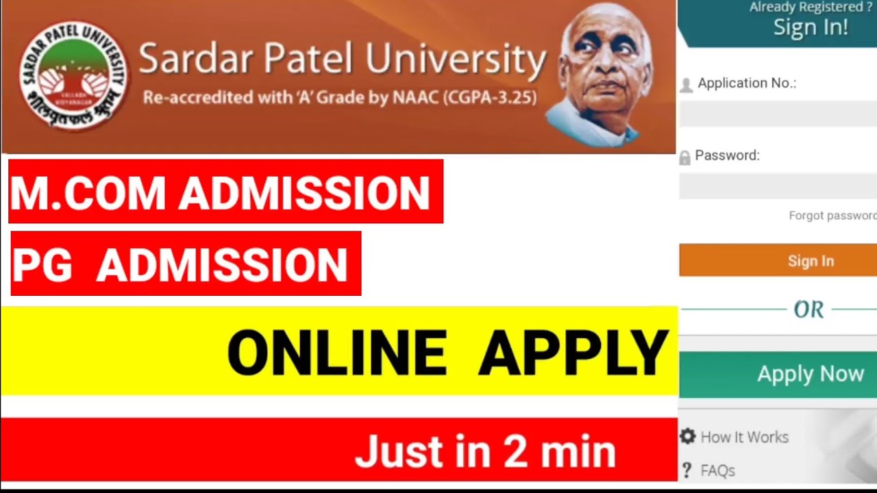 SP University M.com Admission / PG Admission 🧑‍🎓Online apply कैसे करे ...