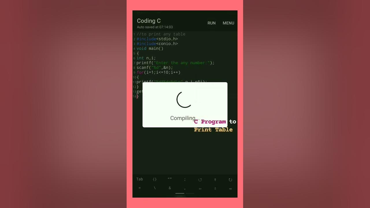C Program Print Any Table Coding Programming Youtube 