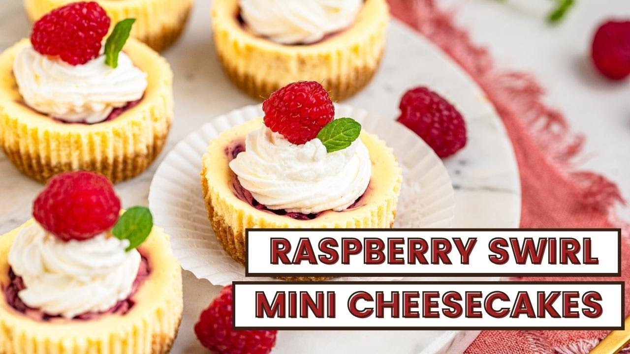 Raspberry Swirl Mini Cheesecakes - YouTube