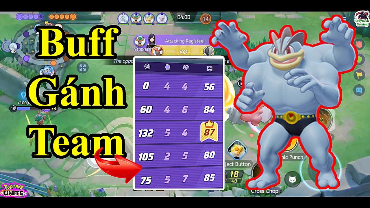 Pokemon UNITE - Machamp Bật Chế Độ Buff Gánh Team - YouTube