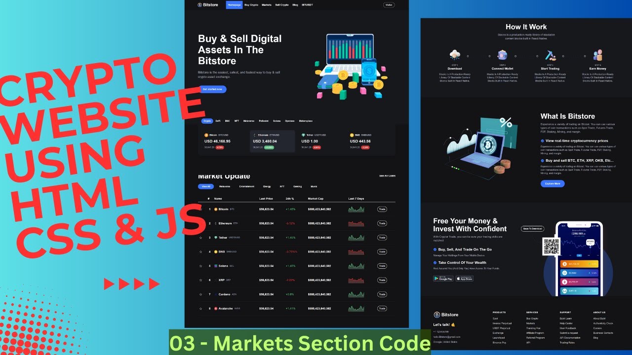 Create A Responsive Crypto Website Using Html Css Javascript With 3296