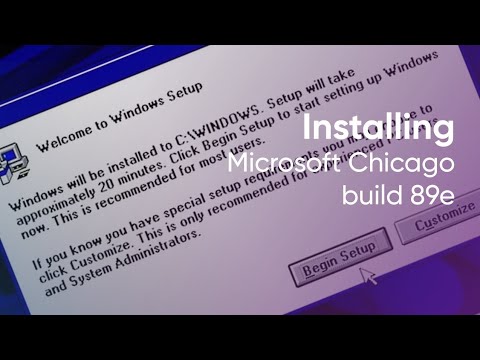 Installing Microsoft Chicago build 89e (Windows 95) - YouTube