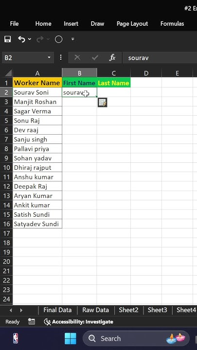 Flash fill in excel | Flash fill not working | excel tips and tricks | shorts - YouTube
