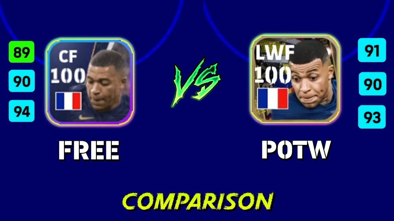 Free K. Mbappe vs POTW K. Mbappe Comparison | eFootball 2023 Mobile ...