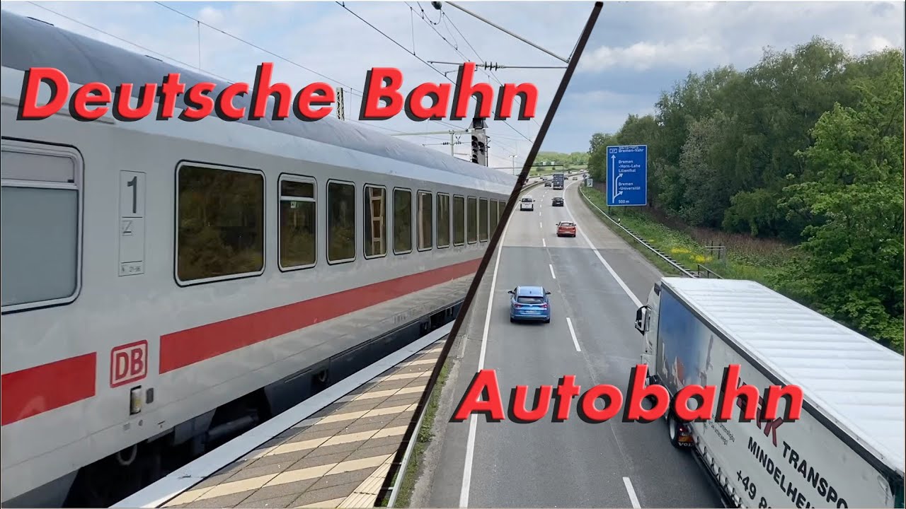 Deutsche Bahn - Autobahn Vergleich Lärmschutz - YouTube