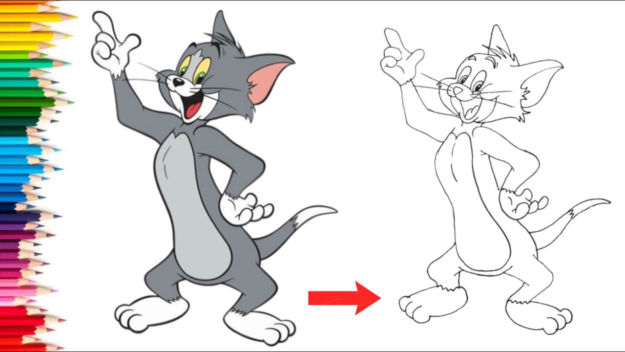 How to draw Tom. Drawing and drawing playful Tom for kids - YouTube