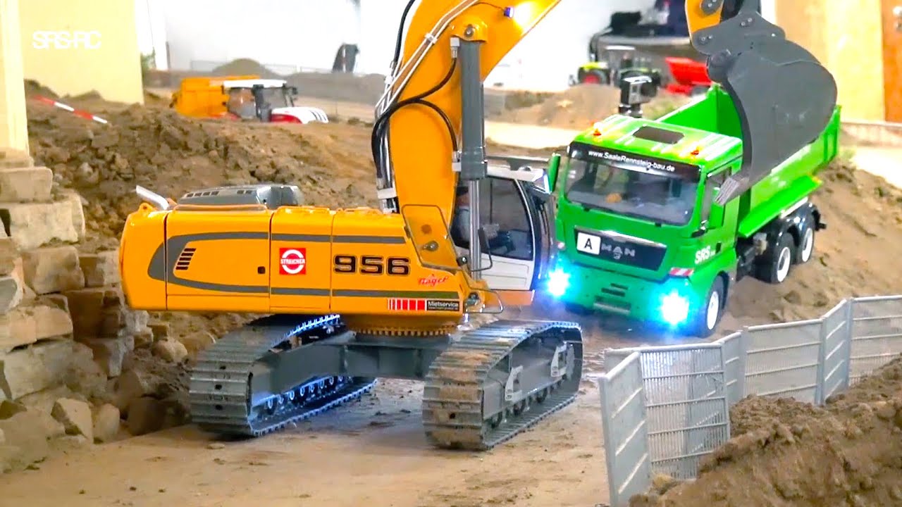 RC TRUCKS STUCKING AT THE CONSTRUCTION SITE, LIEBHERR 956 SME RC ...