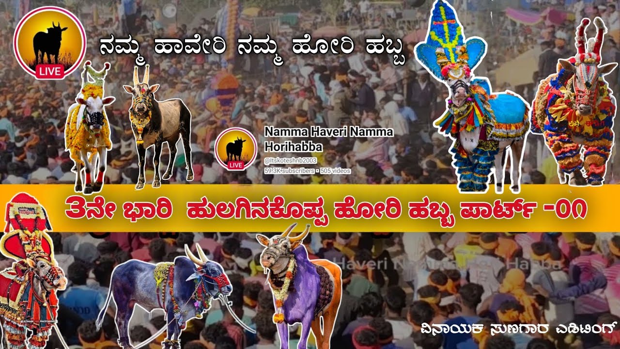 3ನೇ ಭಾರಿ ಹುಲಗಿನಕೊಪ್ಪ ಹೋರಿ ಹಬ್ಬ Part -01|| Hulginakoppa Hori Habba PP ...