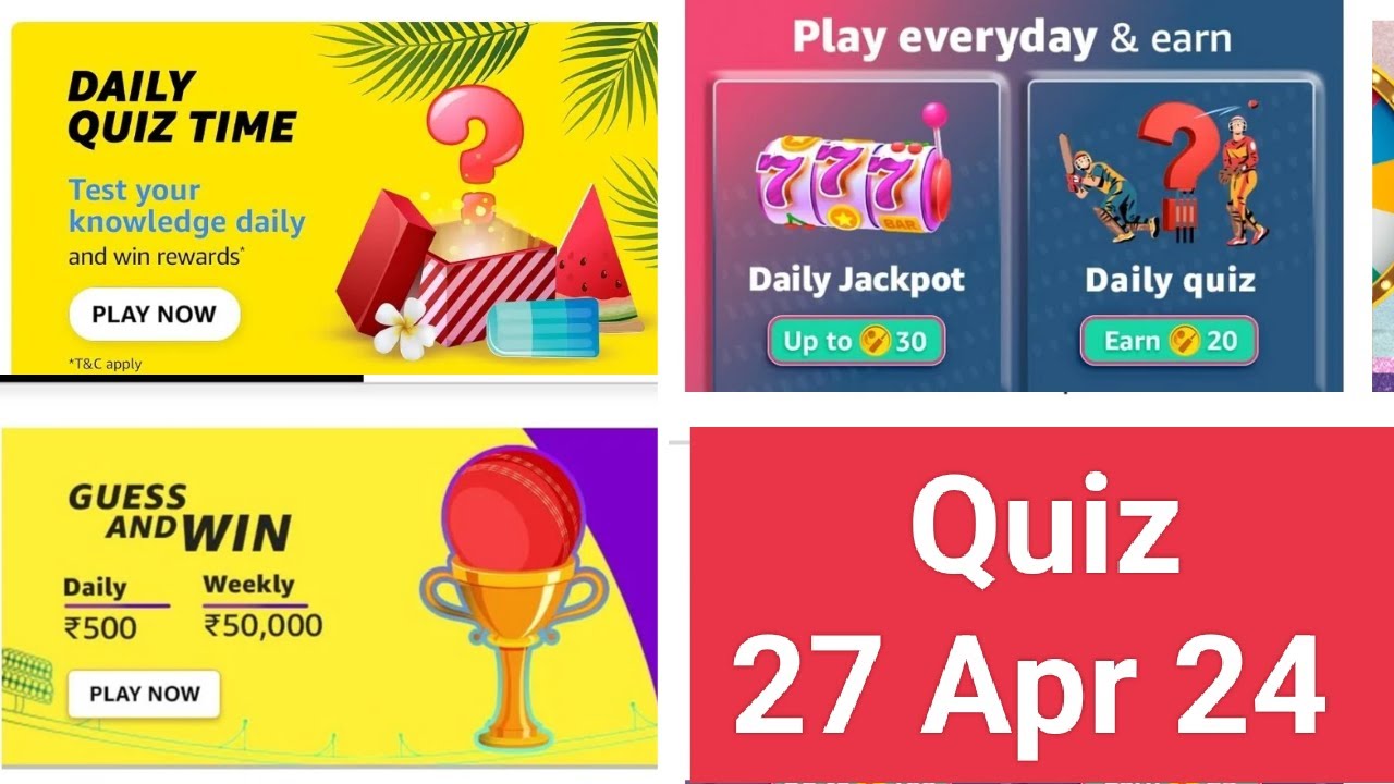 Daily Amazon Quiz Time//Guess & Win Quiz/FZ Runs Quiz//Daily Spin and ...
