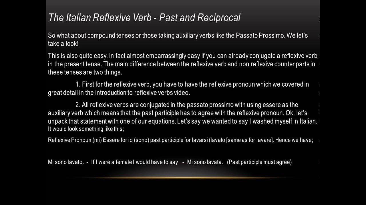 Learning to speak Italian the Italian Reflexive Verb _ Past and ...