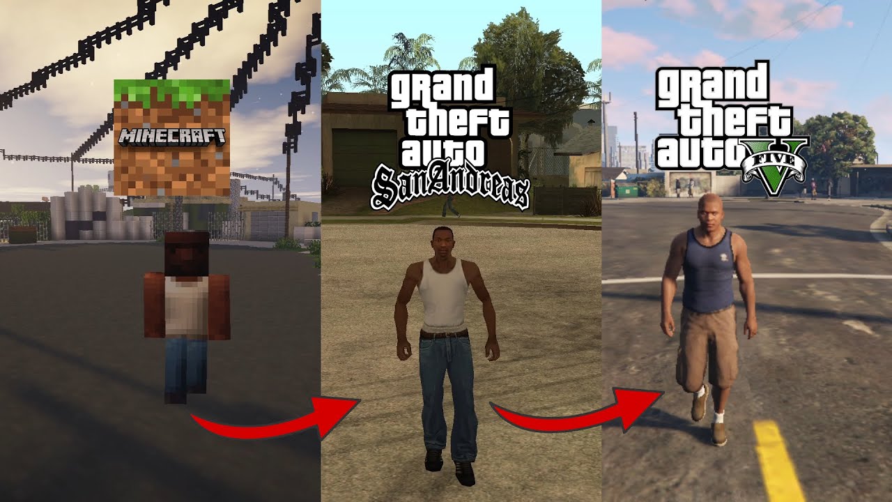 GROVE STREET MINECRAFT VS GTA SAN ANDREAS VS GTA 5 - YouTube