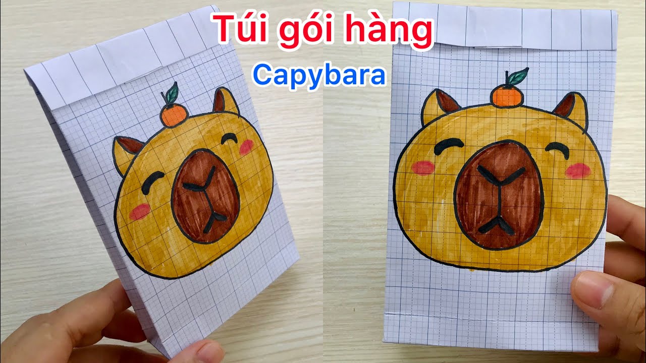 Cách Làm Túi Gói Hàng Mini Capybara Bằng Giấy Tập Ô Ly Học Sinh | Sáng ...