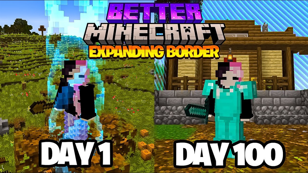 100 Days in an Expanding Border in Better Minecraft - YouTube