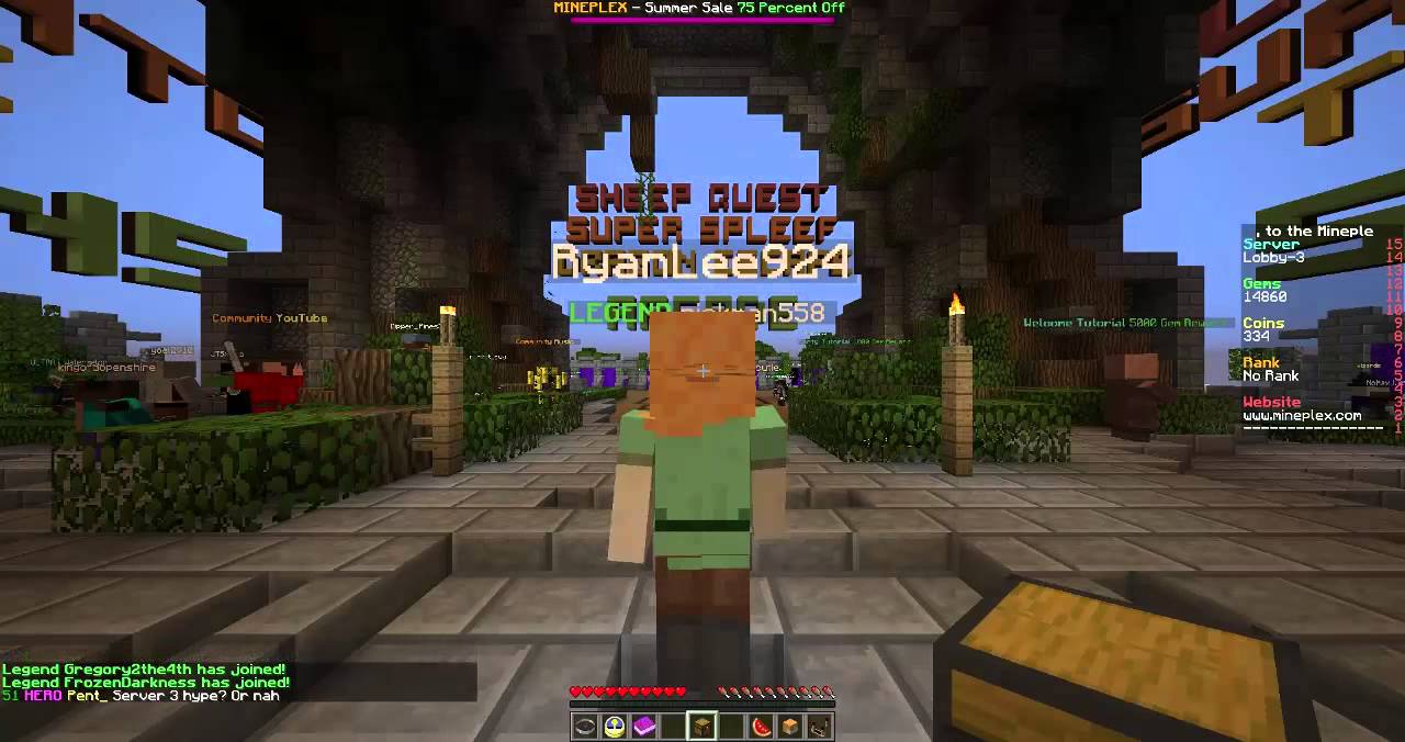 Mineplex Stats (Stats of 5 minute in mineplex hub) - YouTube