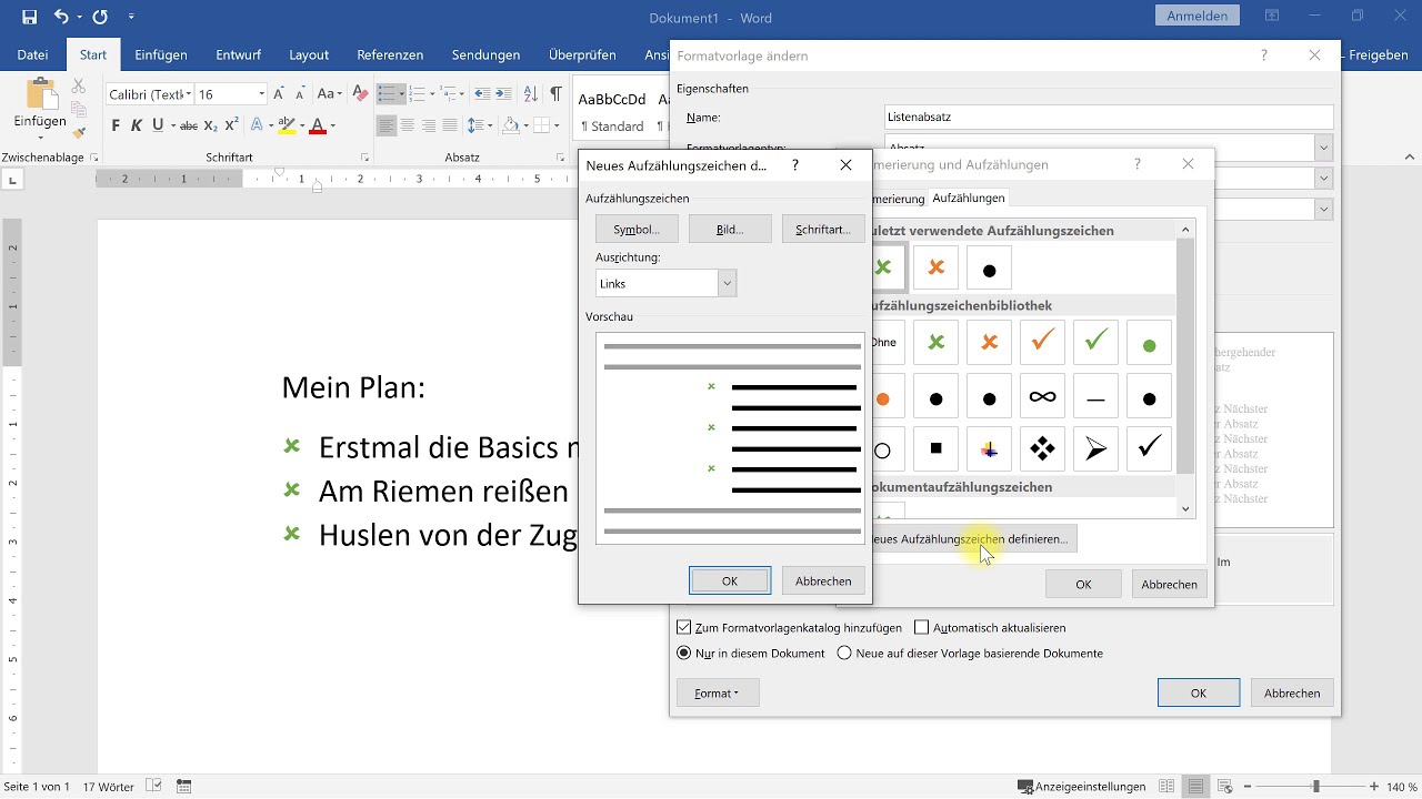 Aufzählungszeichen bearbeiten: Farbe, Größe und Symbol ändern – Word ...