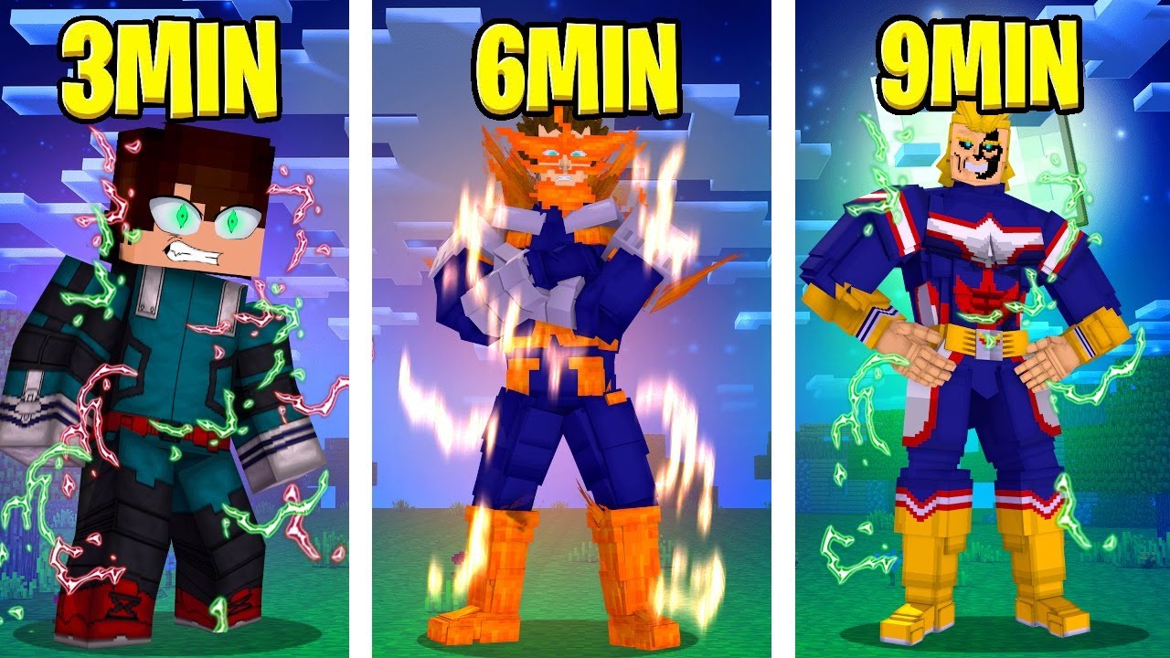 A CADA 3 MINUTOS na ADDON DE BOKU NO HERO 𝗡𝗢 Minecraft Pocket Edition ...