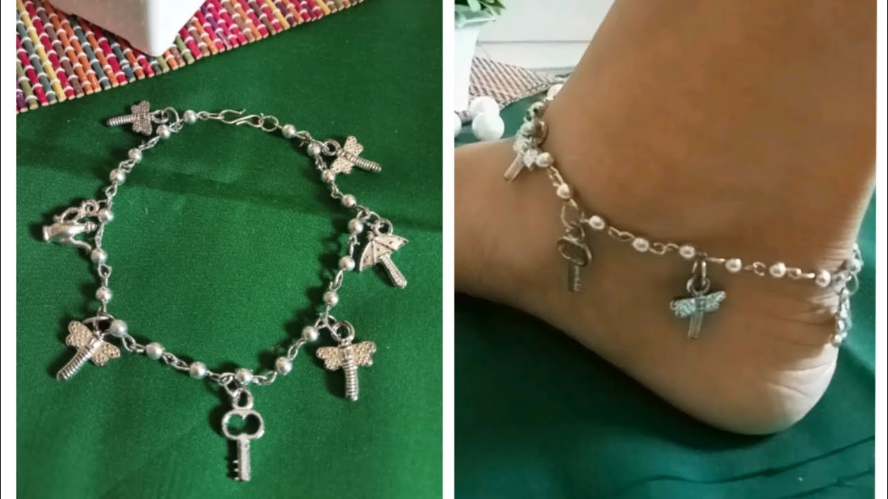 Beautiful anklet😍using wire🤩 | creative jewelry making ideas | easy ...