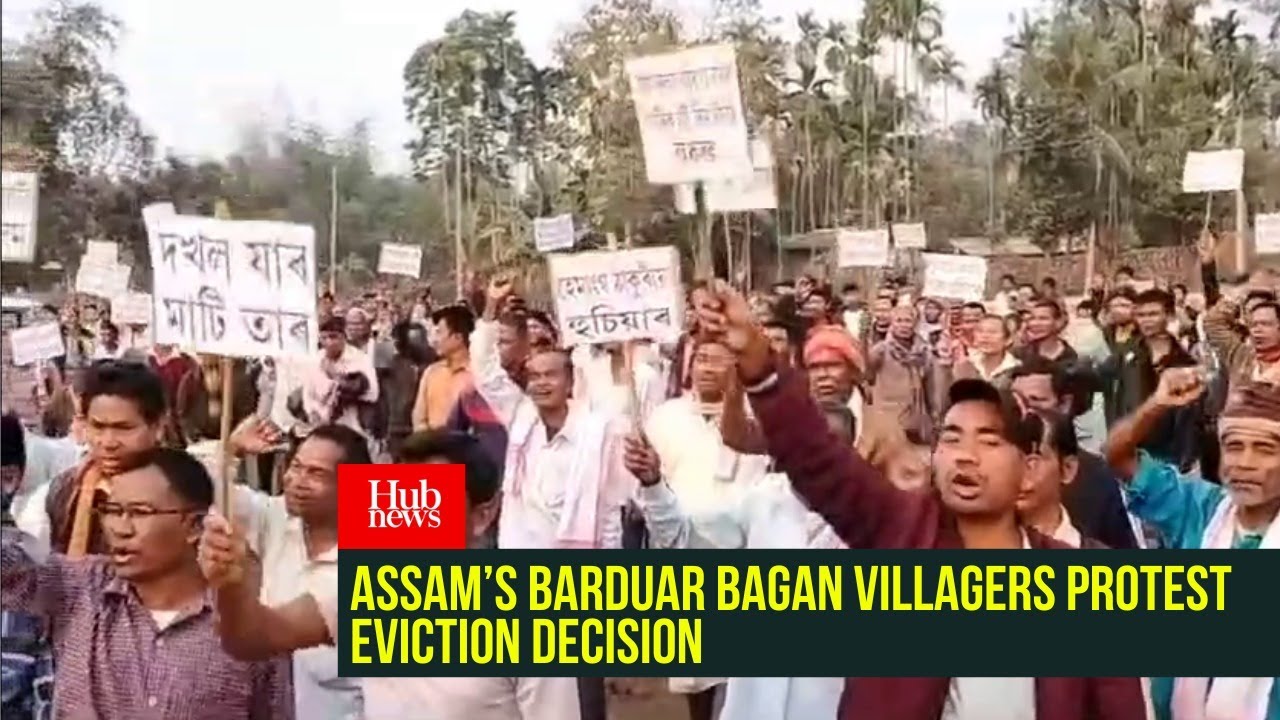 Assam's Barduar Bagan Villagers Protest Eviction Decision - YouTube
