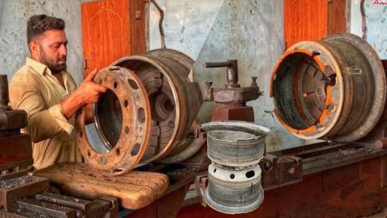 How To Repair Broken Truck Tire Rim || Complete Restoration Broken Rim ...