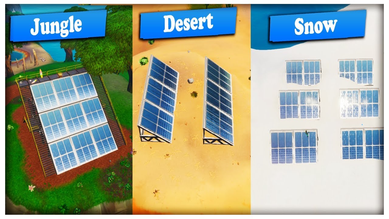 Visit a SOLAR ARRAY in the SNOW,DESERT, and the JUNGLE (Fortnite) - YouTube