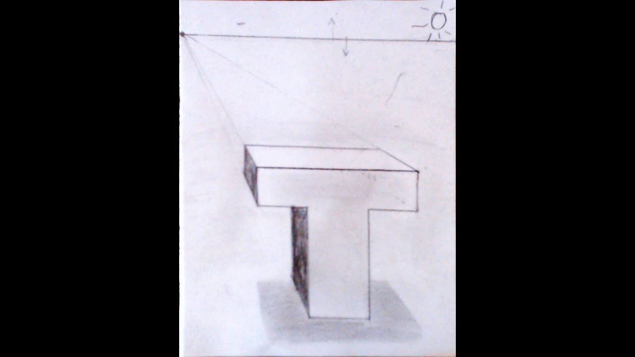 Draw the Letter "T" In One-Point Perspective! - YouTube