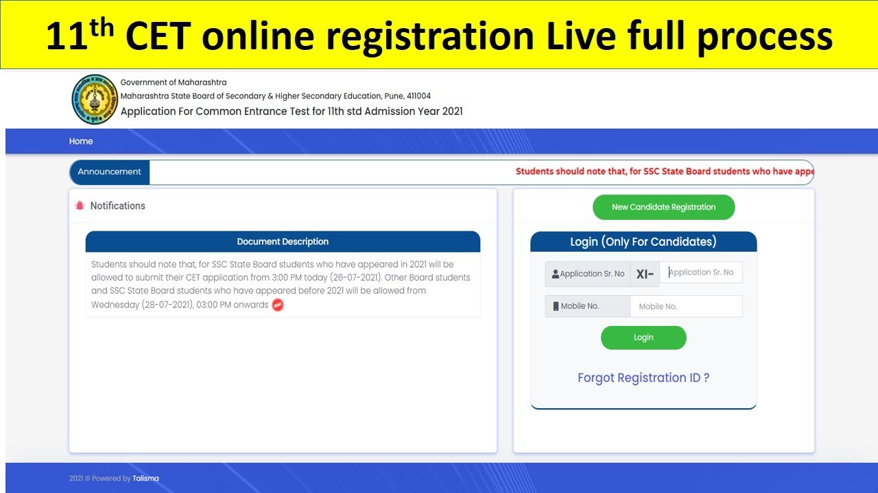 11th CET registration on new website | full process | must watch - YouTube