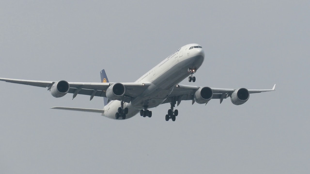 Lufthansa LH726 A346 [D-AIHD] landing at Shanghai Pudong Airport - YouTube