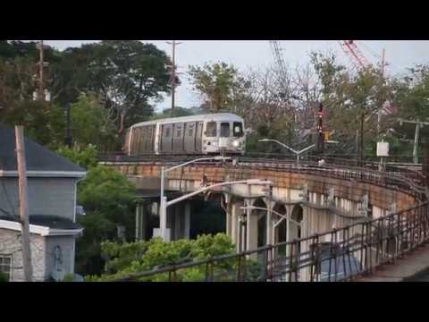 MTA NYC Subway rerouted Rockaway Park Shuttle S train arriving at Beach ...