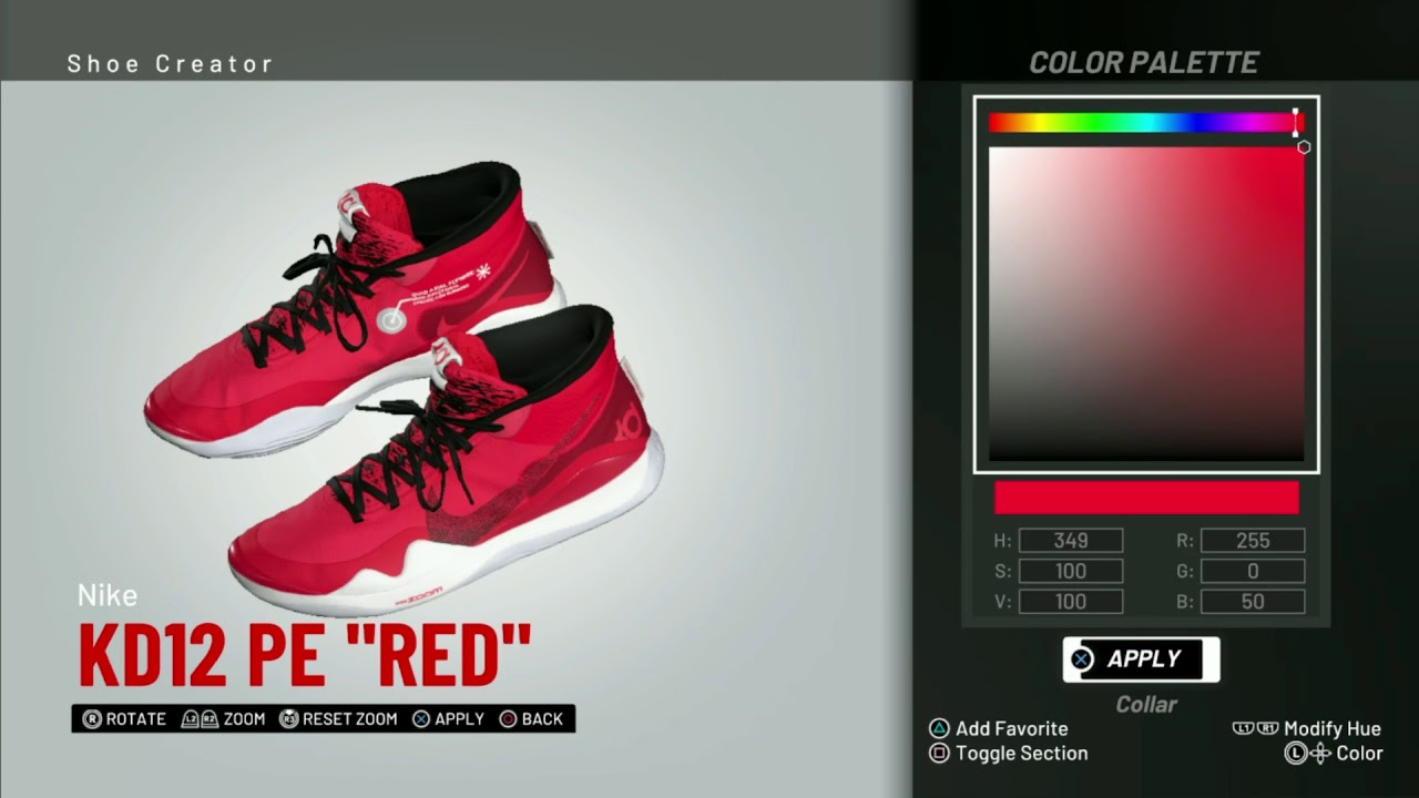 NBA 2K19 Shoe Creator | Nike KD 12 "Red" - YouTube
