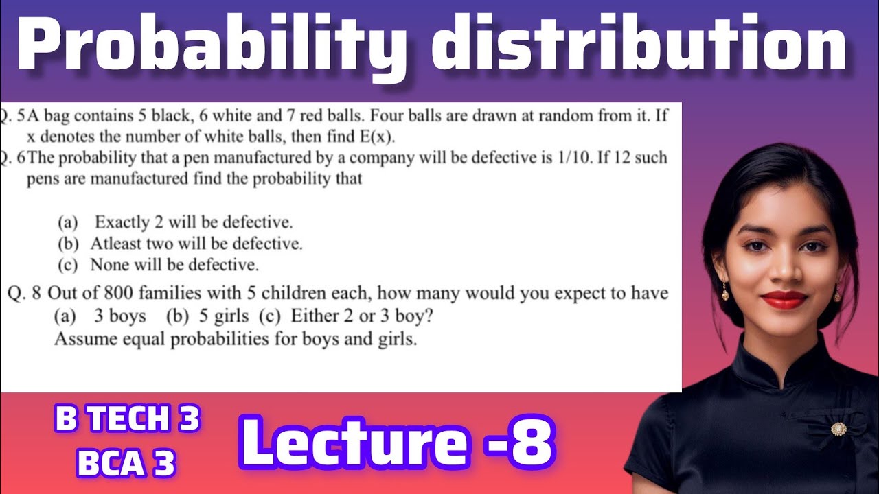 Probability distribution #B.TECH.3 #BCA 3 #Questions and Answers.. vasu ...