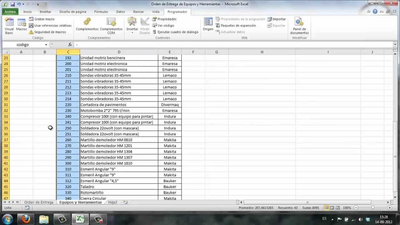 Tutorial de planilla de equipos y herramientas. - YouTube