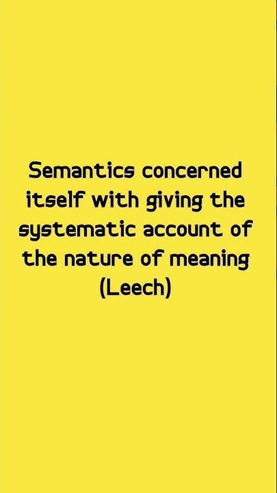 What is semantics? - YouTube