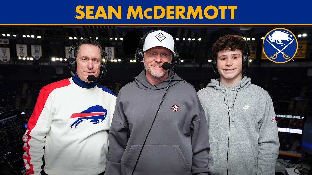 Sean McDermott Joins The Buffalo Sabres Broadcast! - YouTube