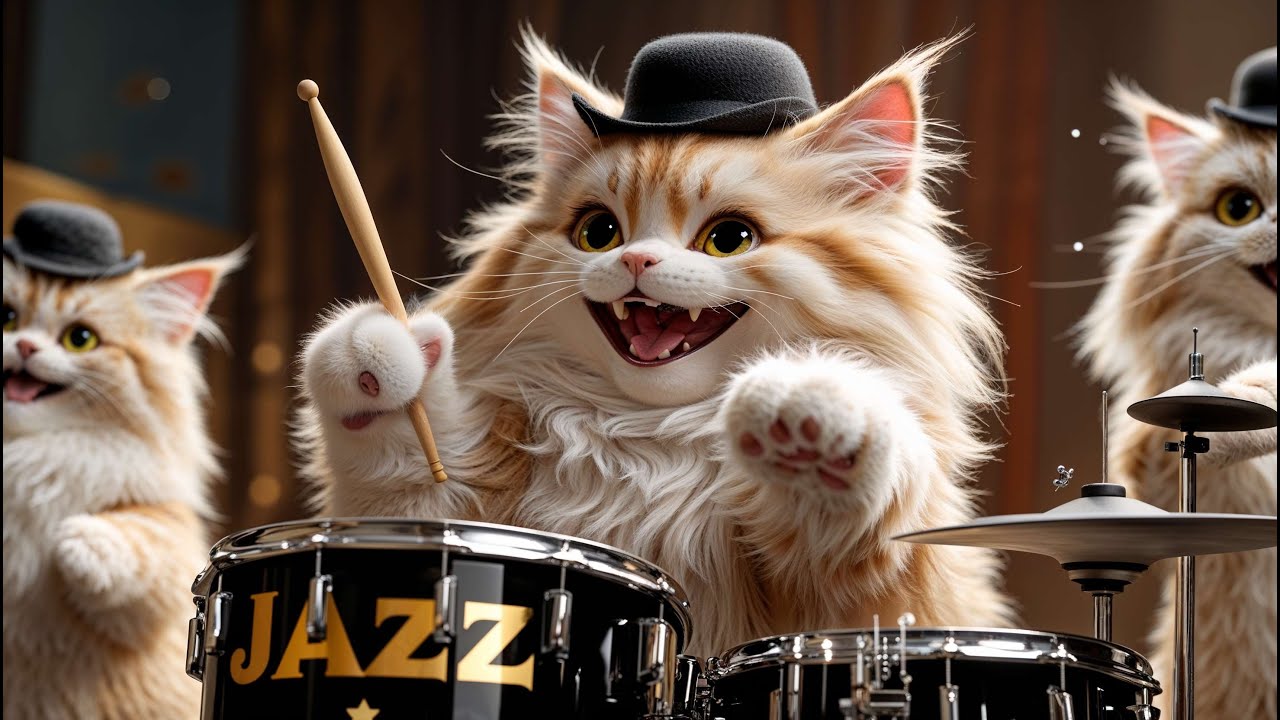 🎷🐱🎷 Hilarious & Heartwarming: 4K Video of Cats Playing Jazz Instruments ...