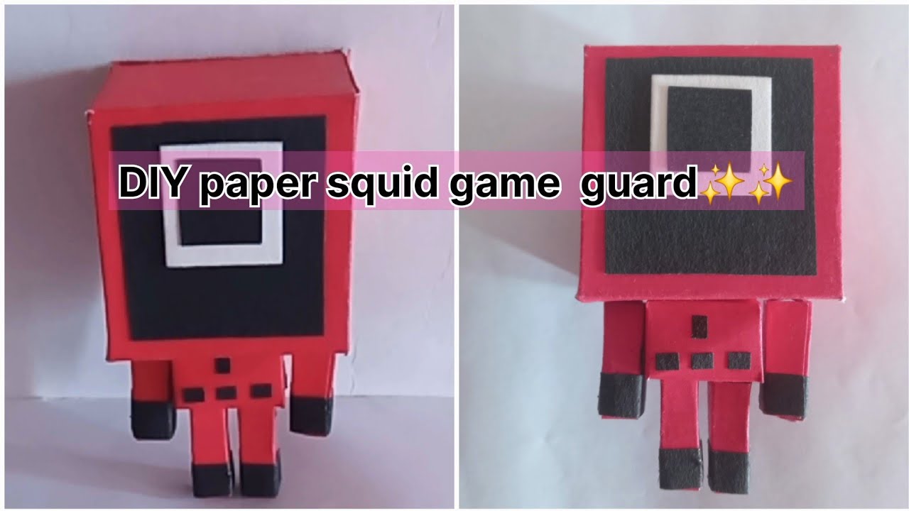 DIY papar squid game guard | paper craft | squid game craft - YouTube